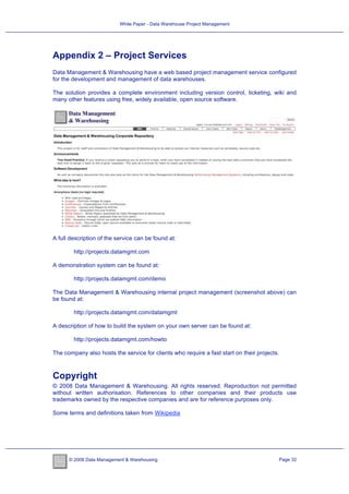 White Paper - Data Warehouse Project Management | PDF