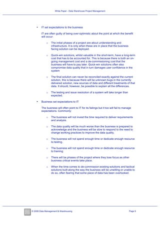 White Paper - Data Warehouse Project Management | PDF