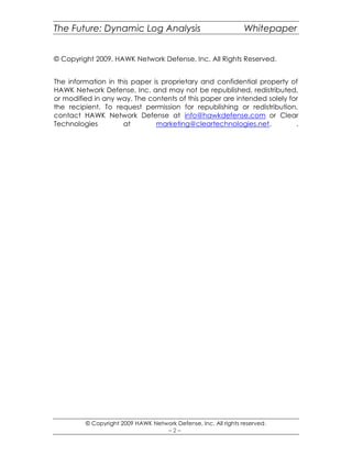 Whitepaper Dynamic Log Analysis The Future 032510 Final | PDF