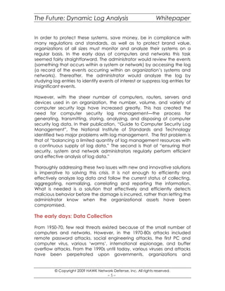 Whitepaper Dynamic Log Analysis The Future 032510 Final | PDF