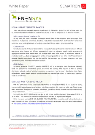 Enensys - An Architecture for the Delivery of DVB Services Over IP ...