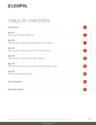 Lexipol White Paper: Fire Department Training (Bruce Bjorge) | PDF