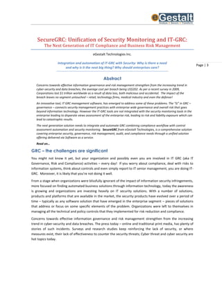 SecureGRC: Unification of Security Monitoring and IT-GRC | PDF