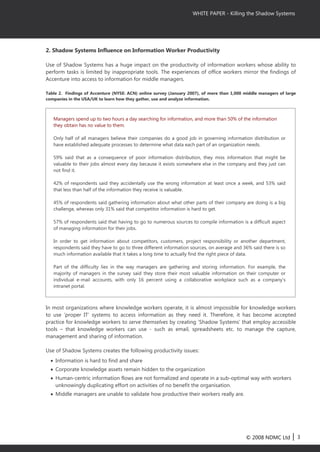 White Paper - Killing the Shadow Systems | PDF | IT and Internet ...