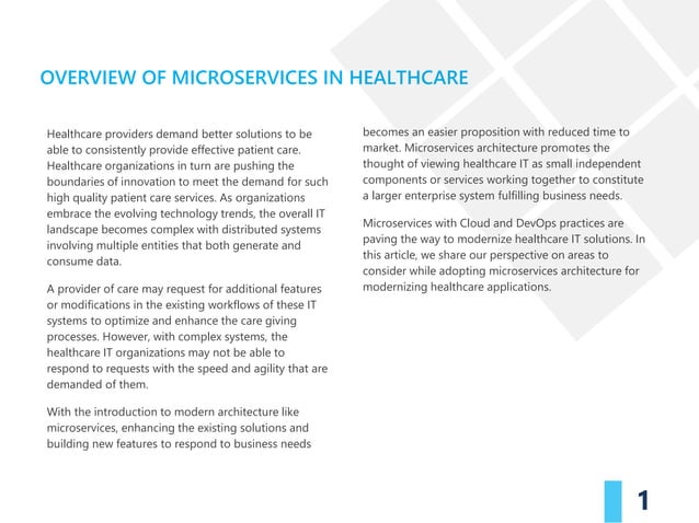 Microservices: A Step Towards Modernizing Healthcare Applications | PPT