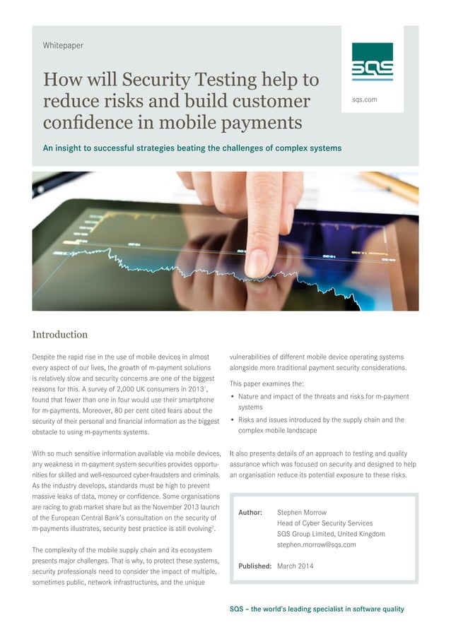 How to reduce security risks to ensure user confidence in m-payments ...