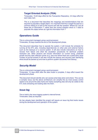 White Paper - Overview Architecture For Enterprise Data Warehouses ...