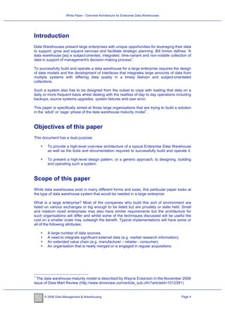 White Paper - Overview Architecture For Enterprise Data Warehouses ...