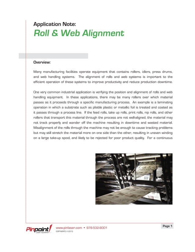Whitepaper: Roll and Web Alignment | PDF | Physics | Science