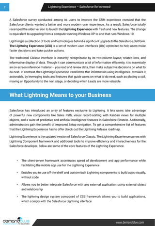 Whitepaper: Salesforce Lightning Experience - DemandBlue | PDF | Sales | Business