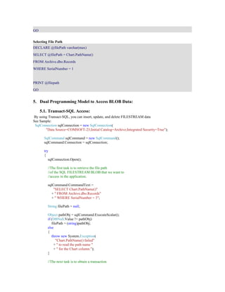 Whitepaper To Study Filestream Option In Sql Server | PDF