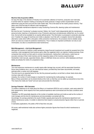 White Paper Mold-ID - Mold Management for Injection Molding with RFID | PDF