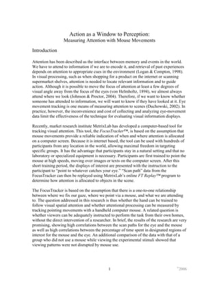 Measuring Attention with Mouse Movements | PDF