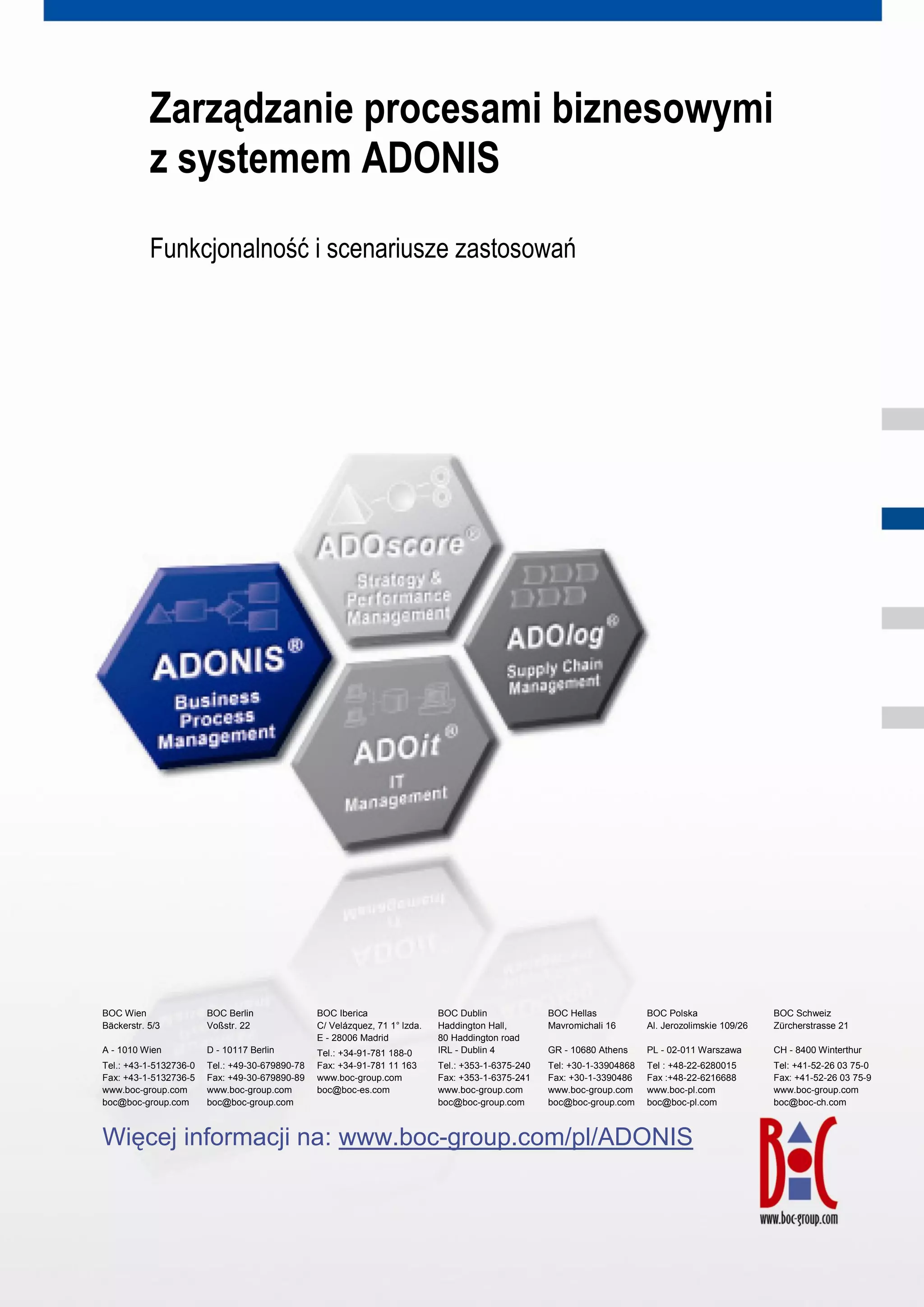 ADONIS - funkcjonalnosci i scenariusze zastosowania | PDF | Computer ...