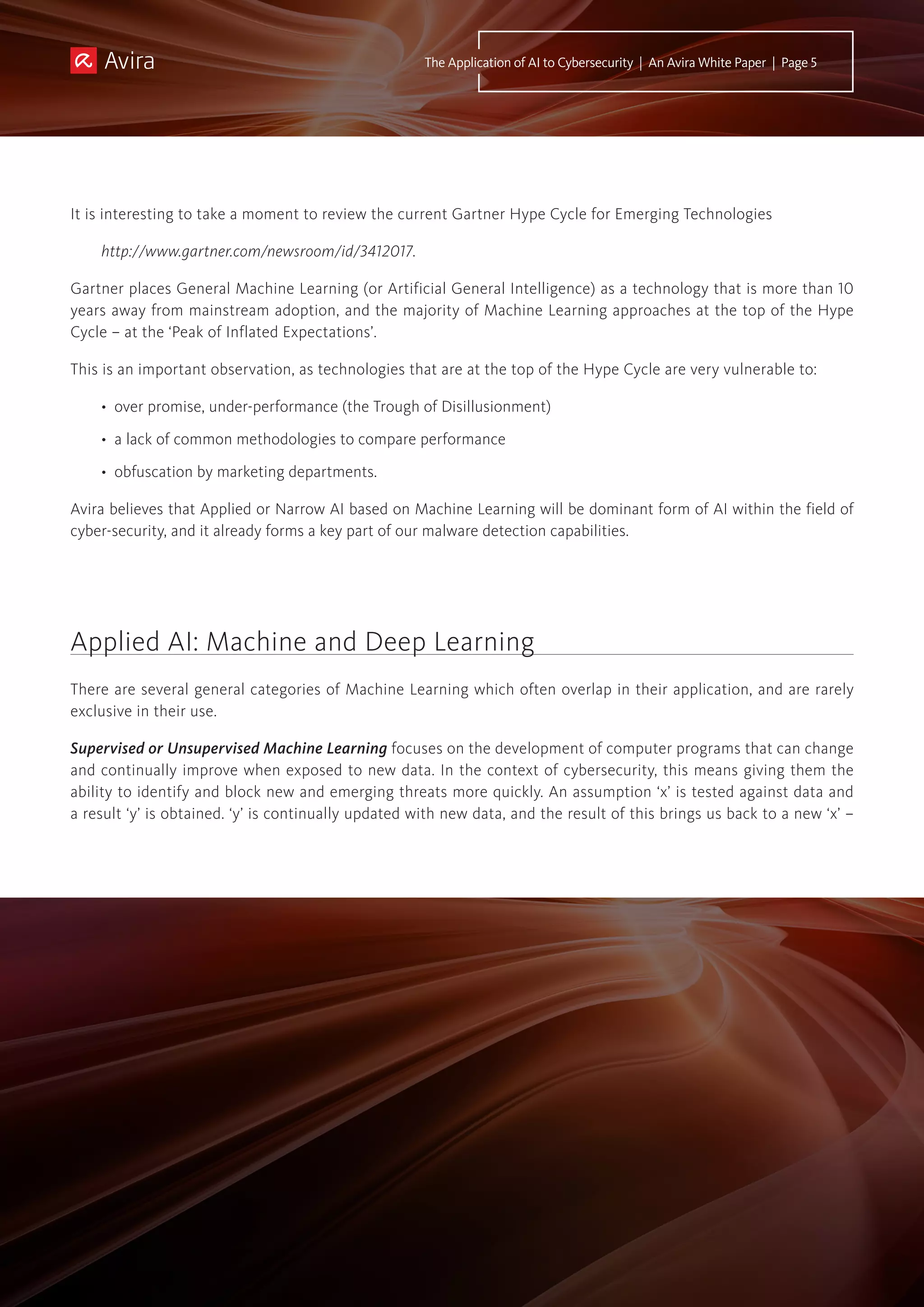 Whitepaper Avira about Artificial Intelligence to cyber security | PDF