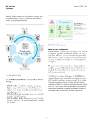 [Whitepaper] an overview of ibm mobile first platform | PDF