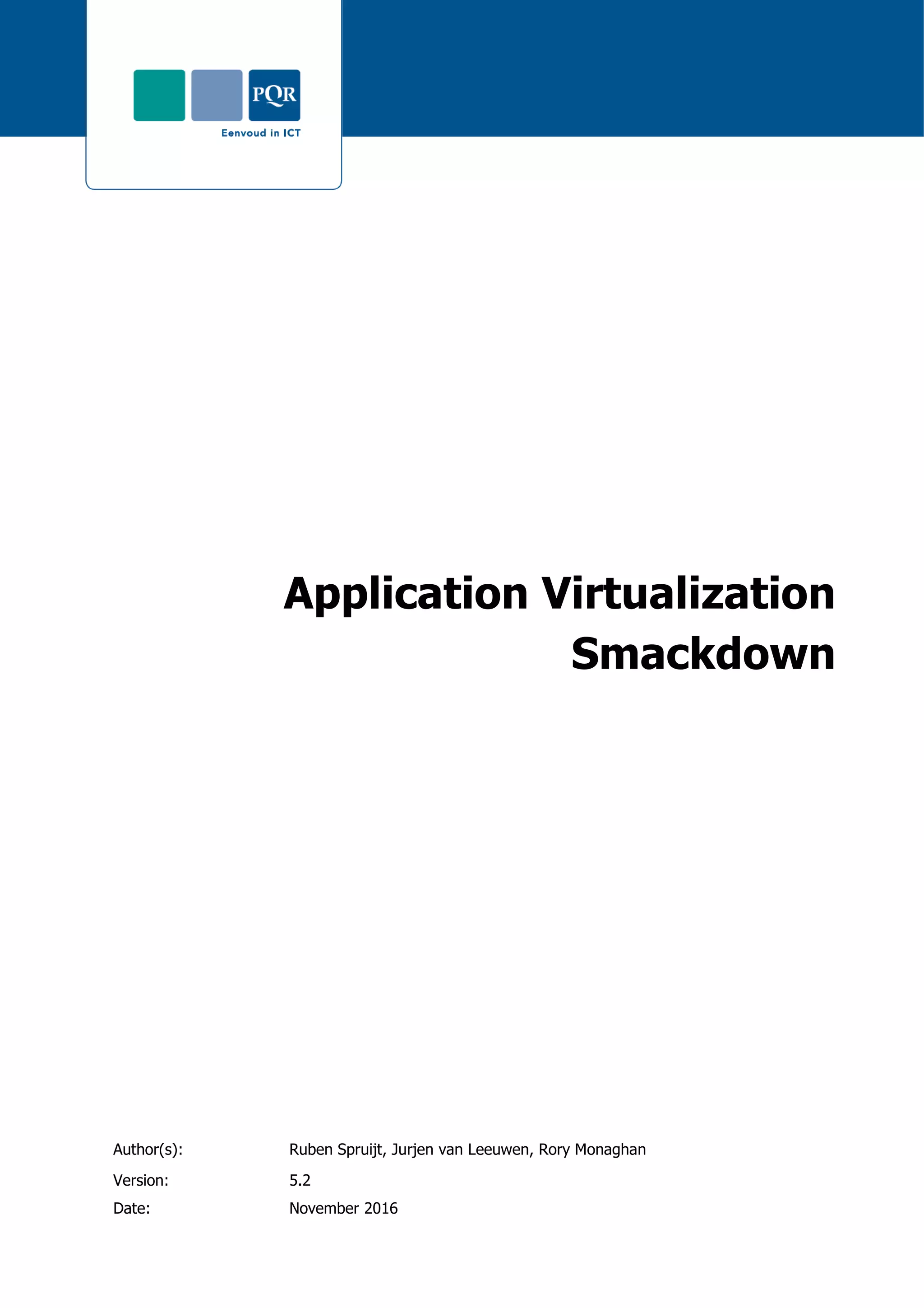 Whitepaper application virtualization_smackdown | PDF