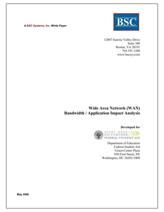 Wide Area Network (WAN) Bandwidth / Application Impact Analysis | DOC