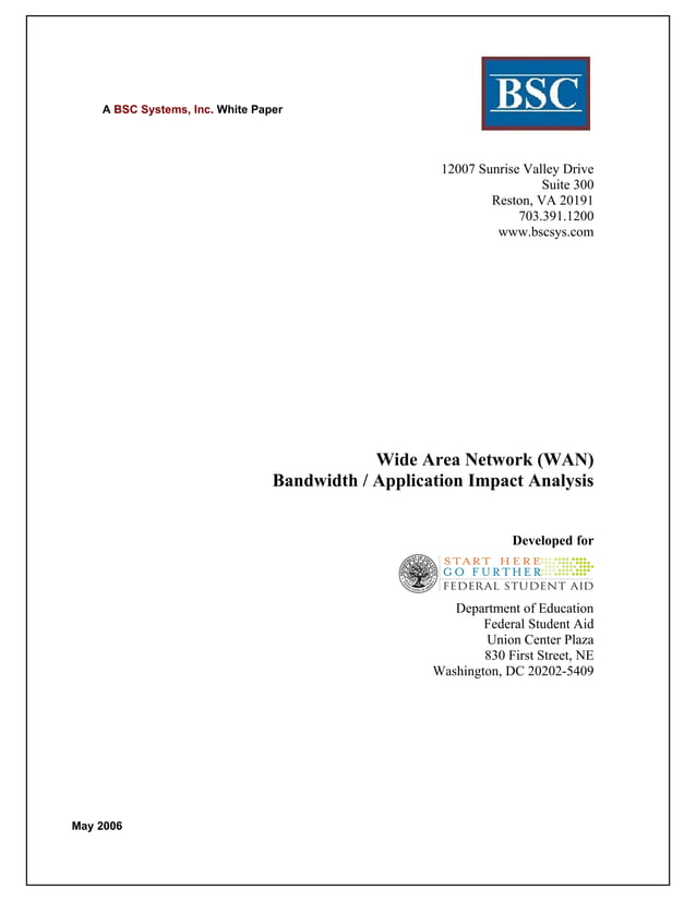 Wide Area Network (WAN) Bandwidth / Application Impact Analysis | PDF