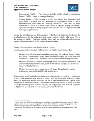 Wide Area Network (WAN) Bandwidth / Application Impact Analysis | DOC
