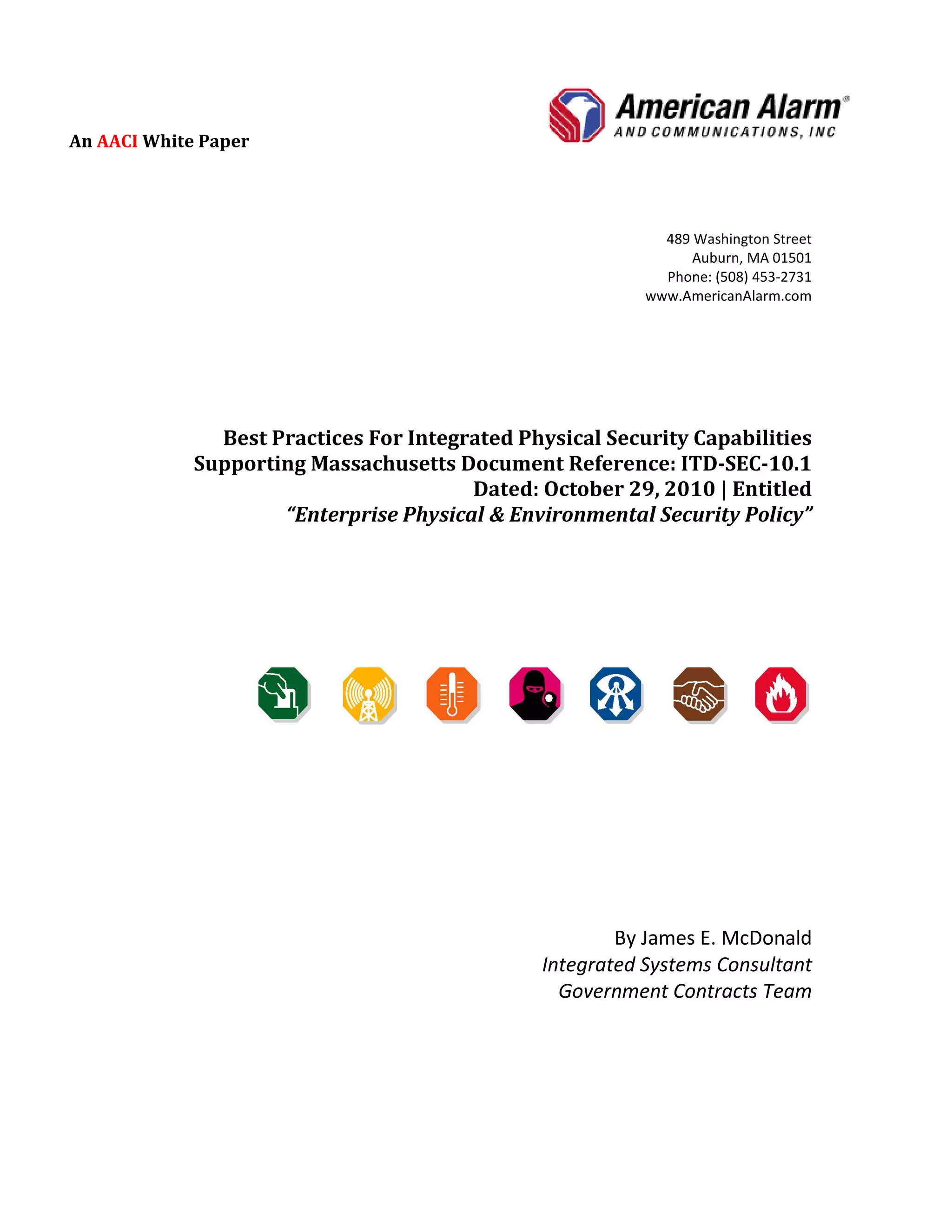 Whitepaper Best Practices For Integrated Physical Security Supporting ...