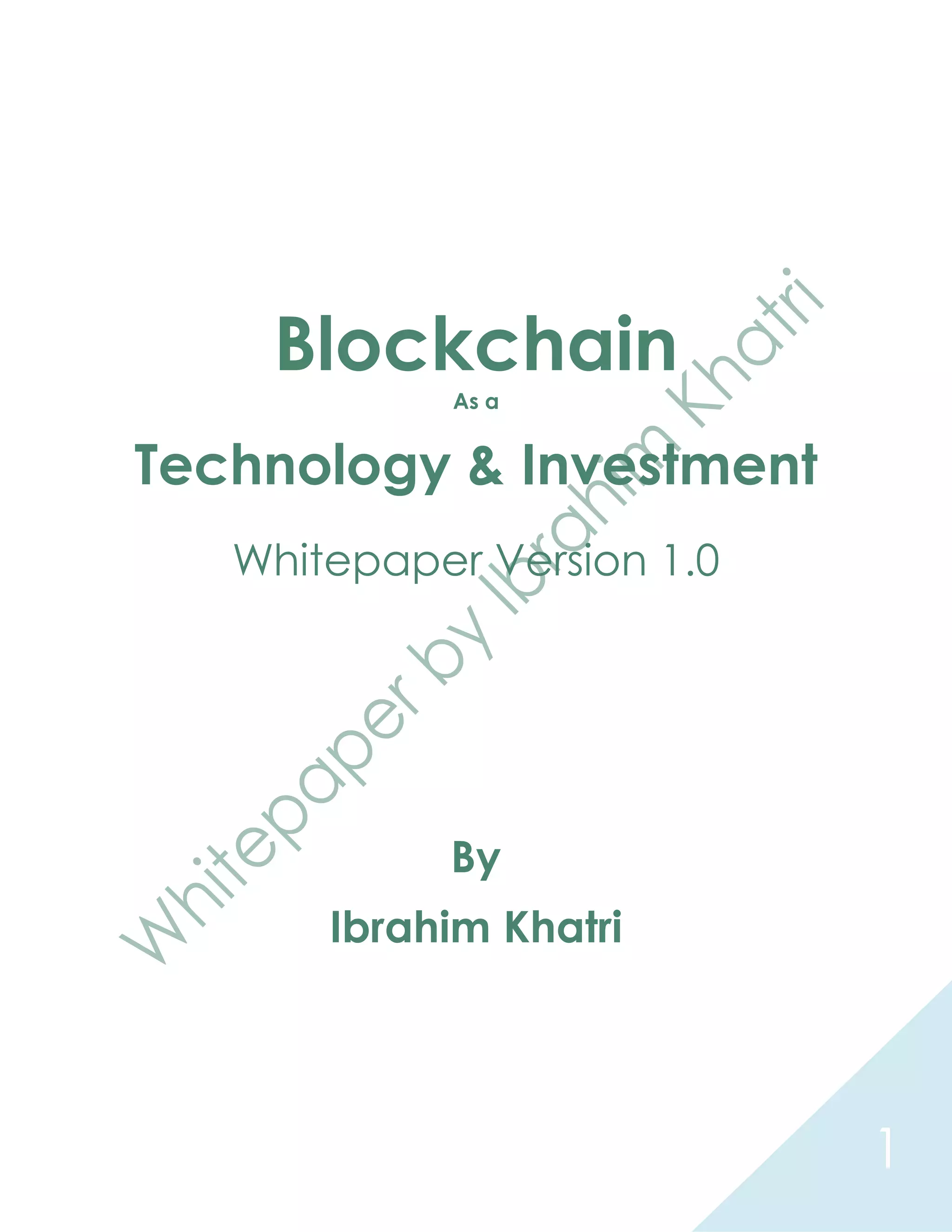 Whitepaper blockchain technology and investment | PDF