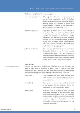 Cloud 9: Nine Reasons to Take the Cloud Seriously_White Paper | PDF