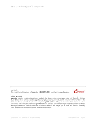 11i to r12 Decision - Upgrade or Reimplement | PDF