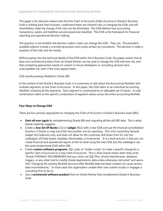 Approaches for Changing the Chart of Accounts - Eliminating the Risk ...