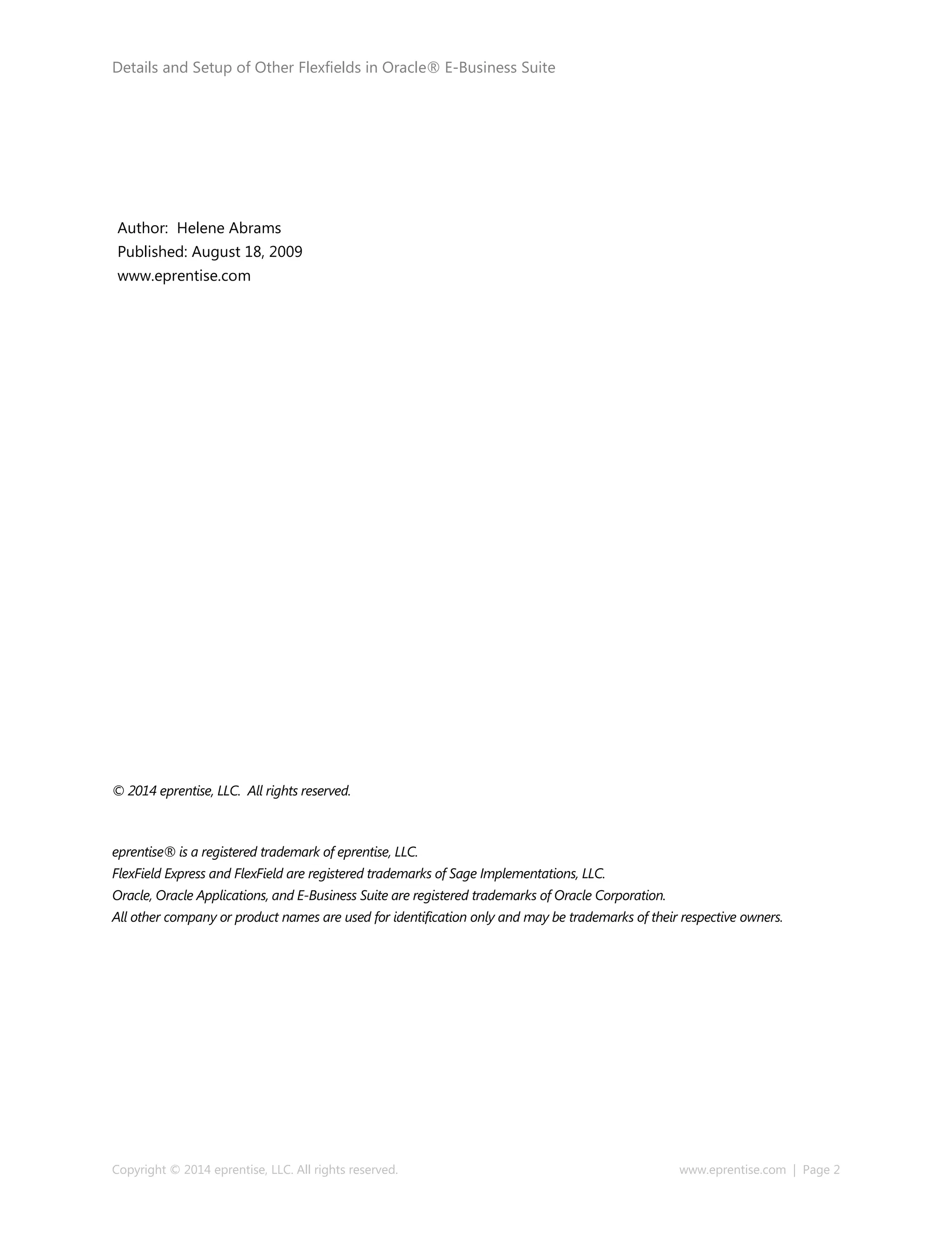 Details and Set-up of Other FlexFields in Oracle E-Business Suite | PDF