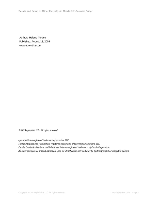 Details and Set-up of Other FlexFields in Oracle E-Business Suite | PDF