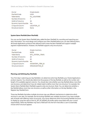 Details and Set-up of Other FlexFields in Oracle E-Business Suite | PDF