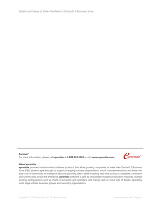 Details and Set-up of Other FlexFields in Oracle E-Business Suite | PDF