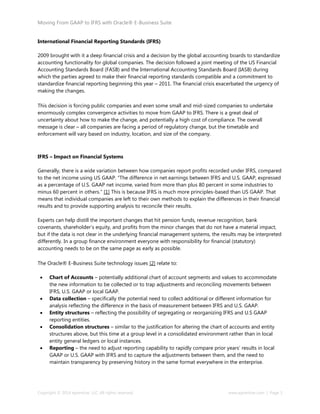 Moving from GAAP to IFRS with Oracle E-Business Suite | PDF