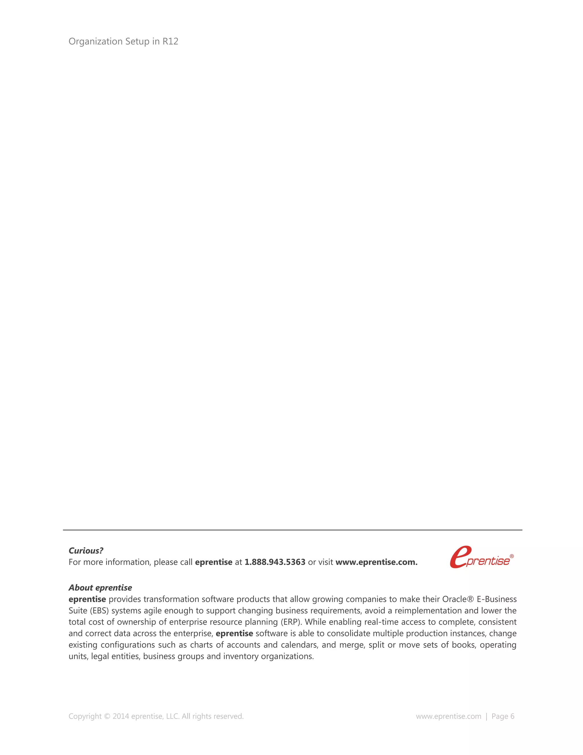 Organization Setup in R12 | PDF