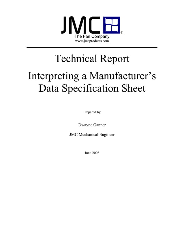 Interpreting Manufacturer's Data Specification Sheet | PDF | Technology ...