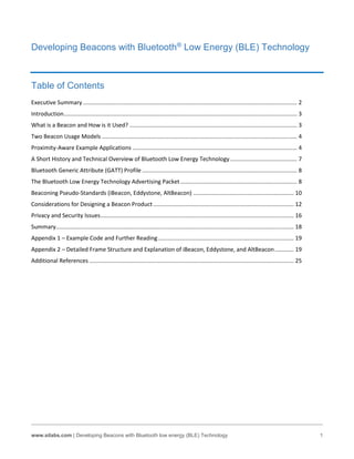 Developing Beacons with Bluetooth® Low Energy (BLE) Technology | PDF