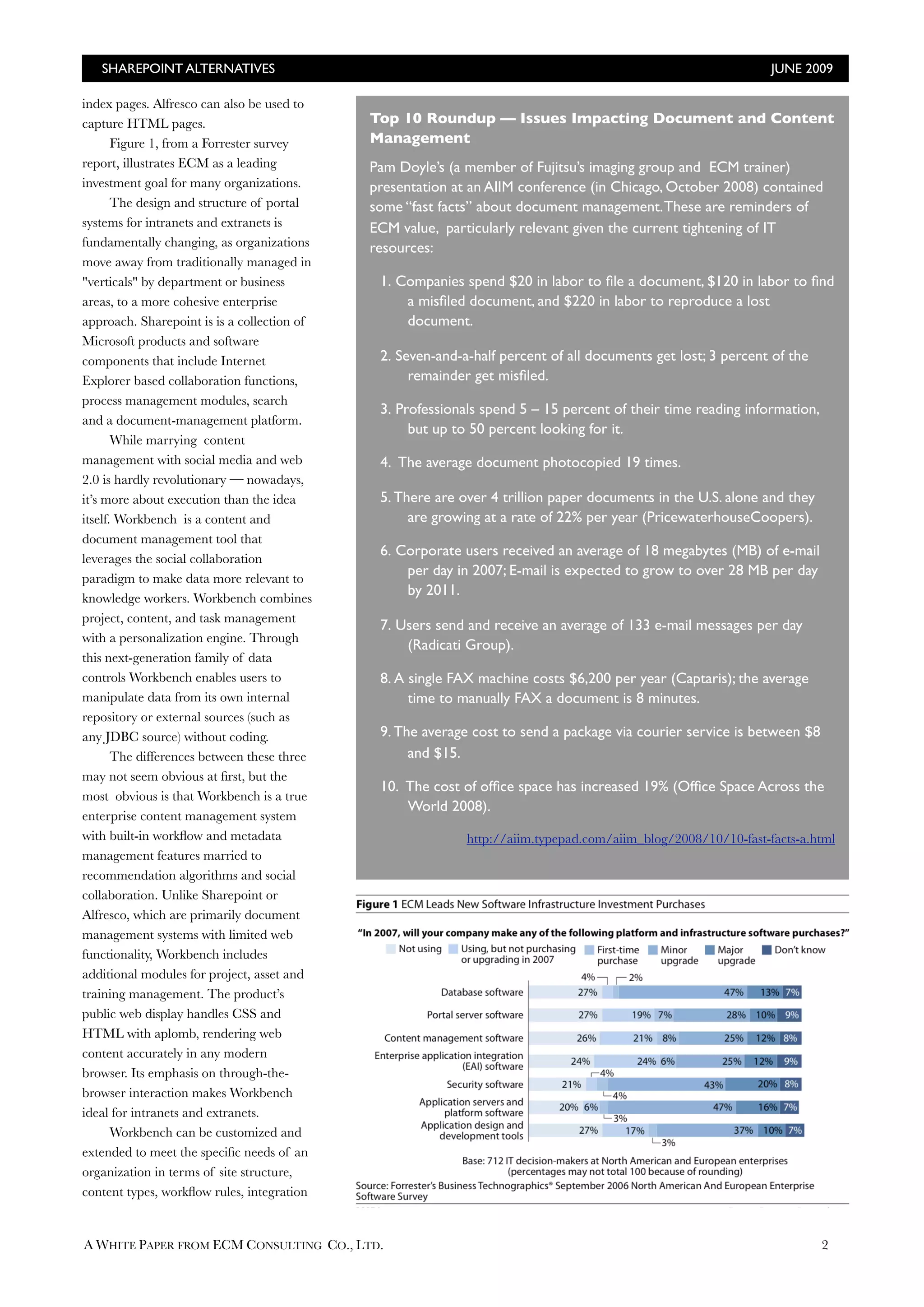 Business Process and Enterprise Content alternatives to Sharepoint ...