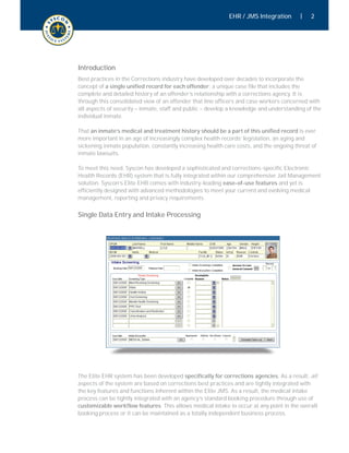 Electronic Health Records Integration with Corrections Case Management | PDF