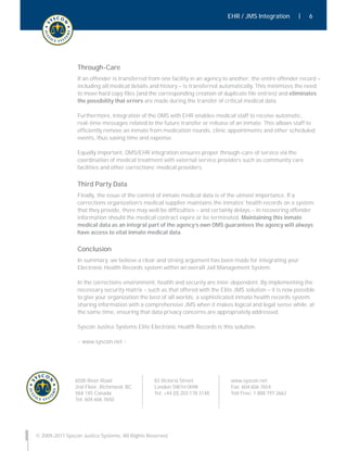 Electronic Health Records Integration with Corrections Case Management ...