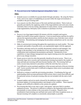 User Provisioning, Comparison of Common Methodologies, Cloud Provisioning | PDF