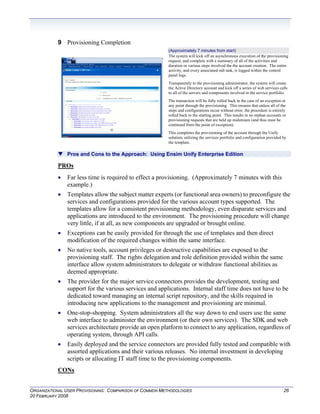 User Provisioning, Comparison of Common Methodologies, Cloud Provisioning | PDF