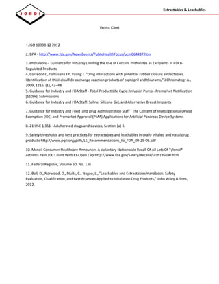 Extractables & Leachables White Paper | PDF | Chemistry | Science