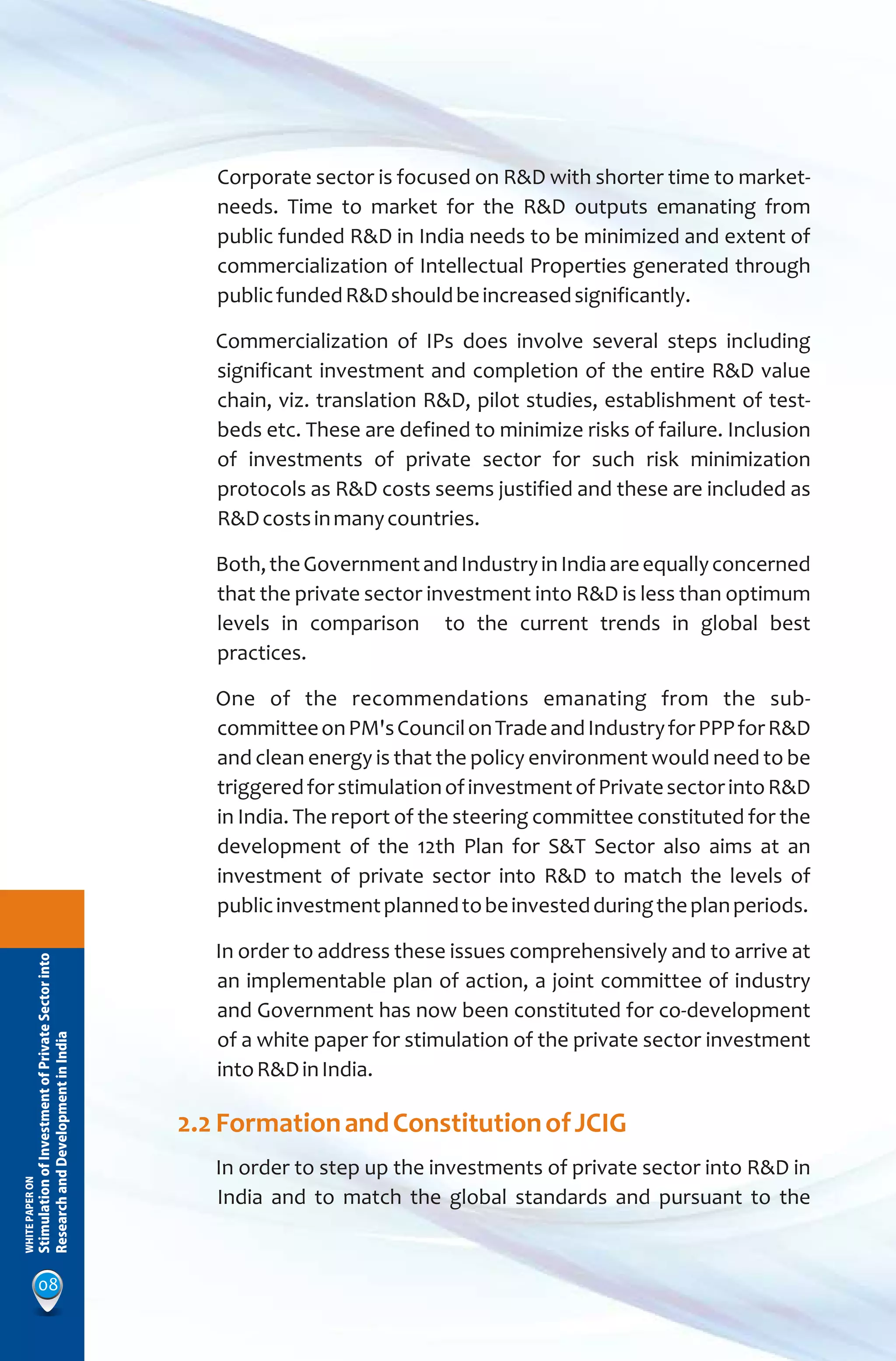 DST-CII White Paper on Stimulating Private sector investment in R&D ...