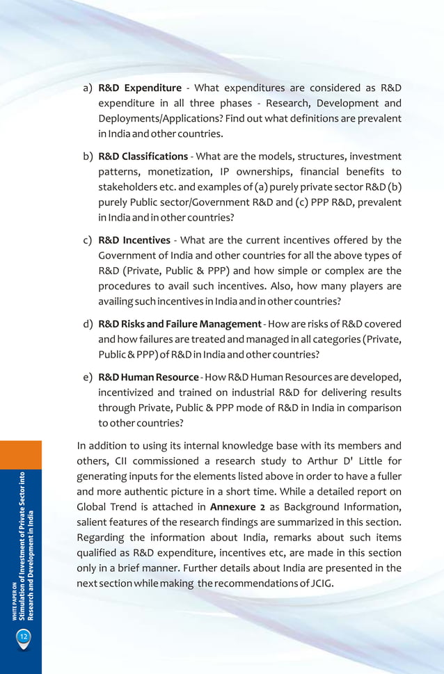 DST-CII White Paper on Stimulating Private sector investment in R&D ...