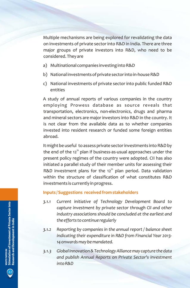 DST-CII White Paper on Stimulating Private sector investment in R&D ...