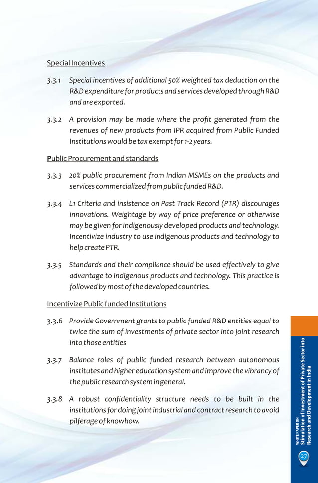 DST-CII White Paper on Stimulating Private sector investment in R&D ...