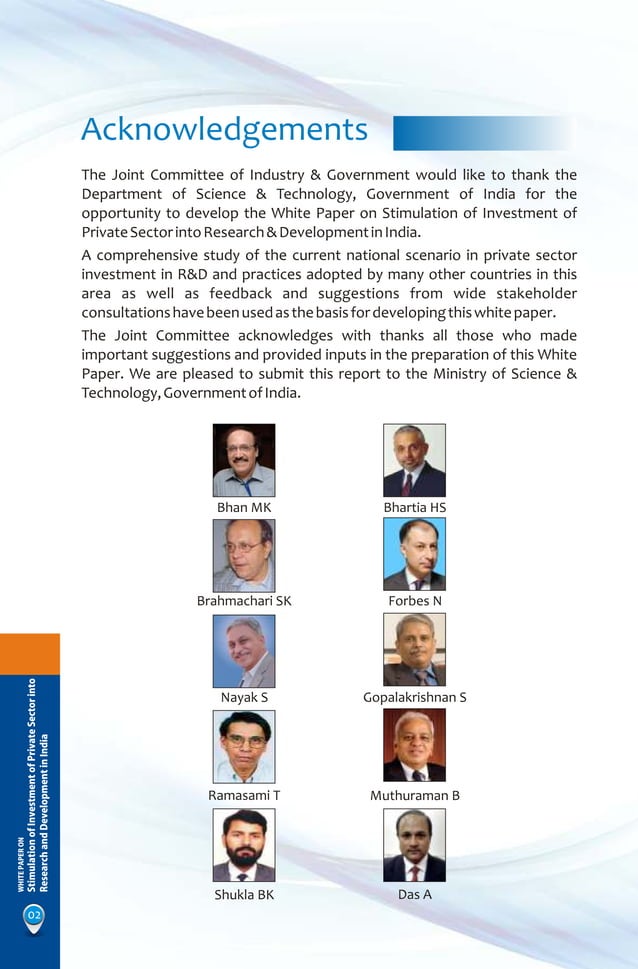 DST-CII White Paper on Stimulating Private sector investment in R&D ...