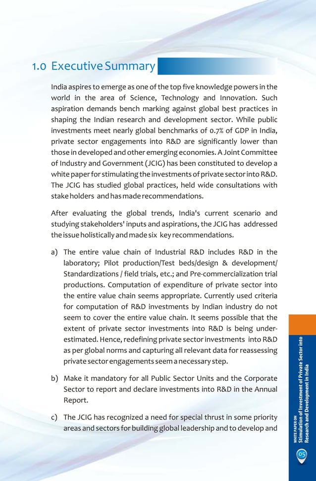 DST-CII White Paper on Stimulating Private sector investment in R&D ...