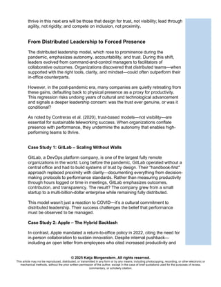 White Paper Distributed Global Leadership Model | PDF